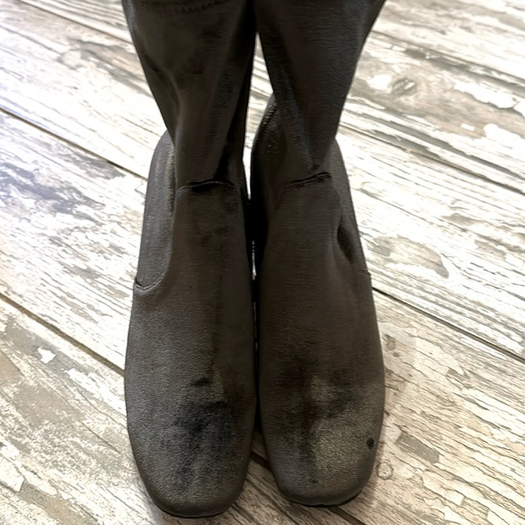Anthropologie | Shoes | Anthropologie Boots Color Green Velvet | Poshmark